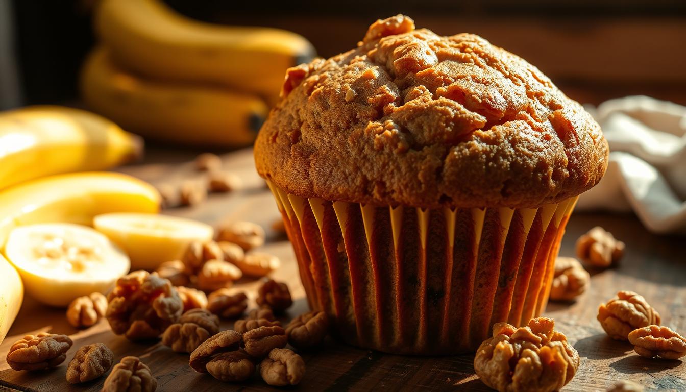 How to make a simple banana walnut muffin recipe step by step